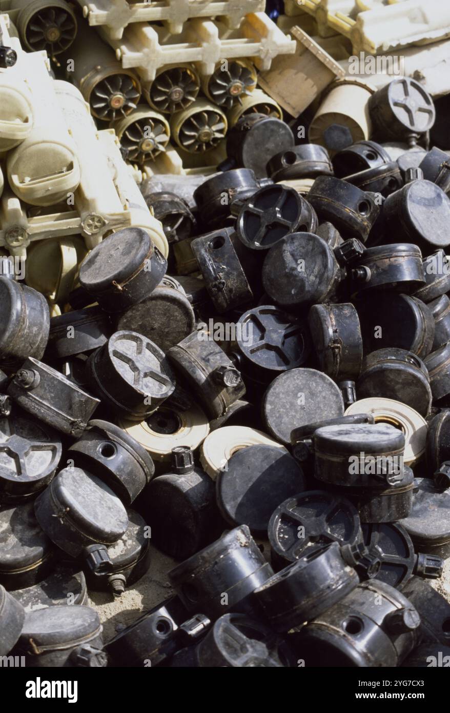 First Gulf War: 10th March 1991 Abandoned Iraqi ordnance, mostly anti ...