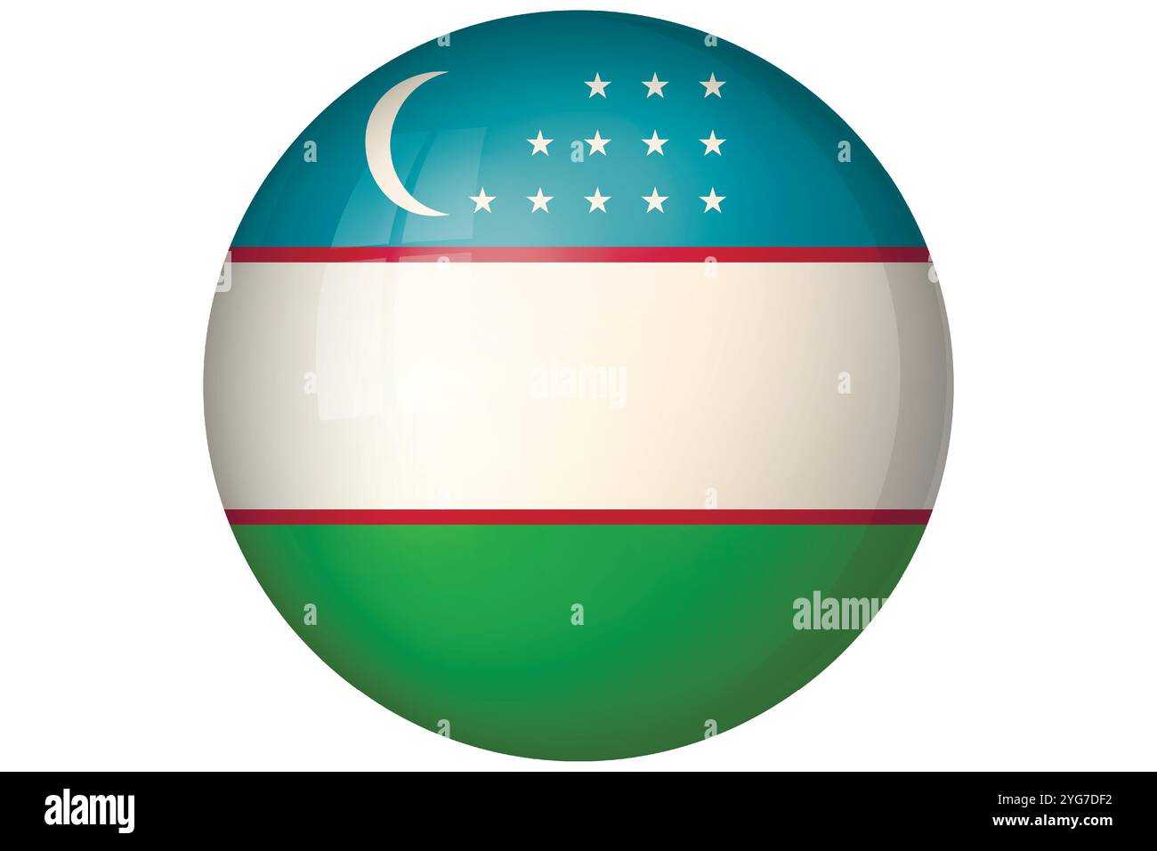 Flag of Uzbekistan. Uzbek national symbol in official colors. Template icon. Abstract vector ...