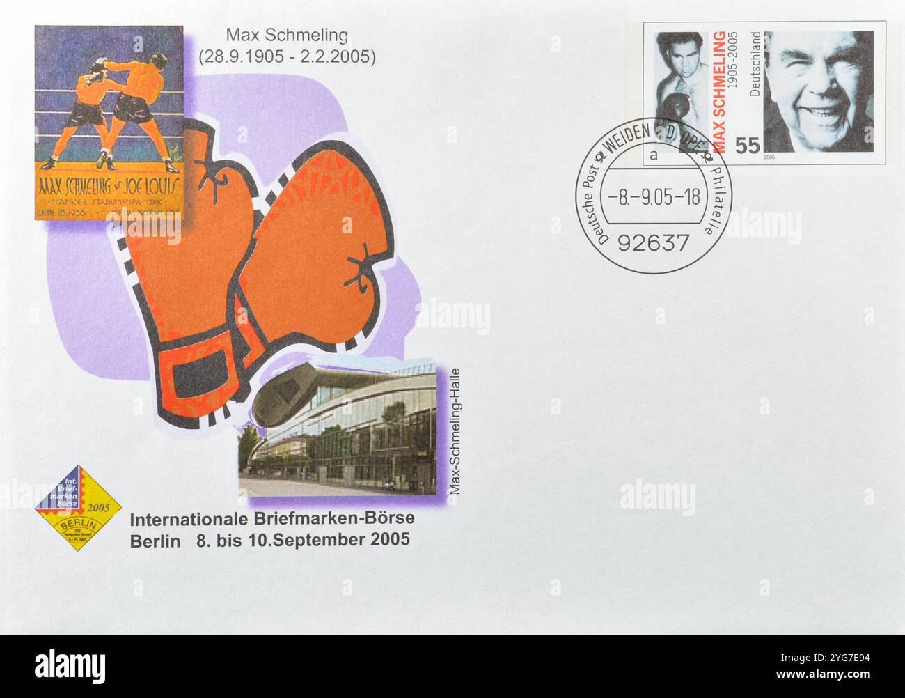 Letter with cancelled postage stamp printed by Germany, that celebrates ...