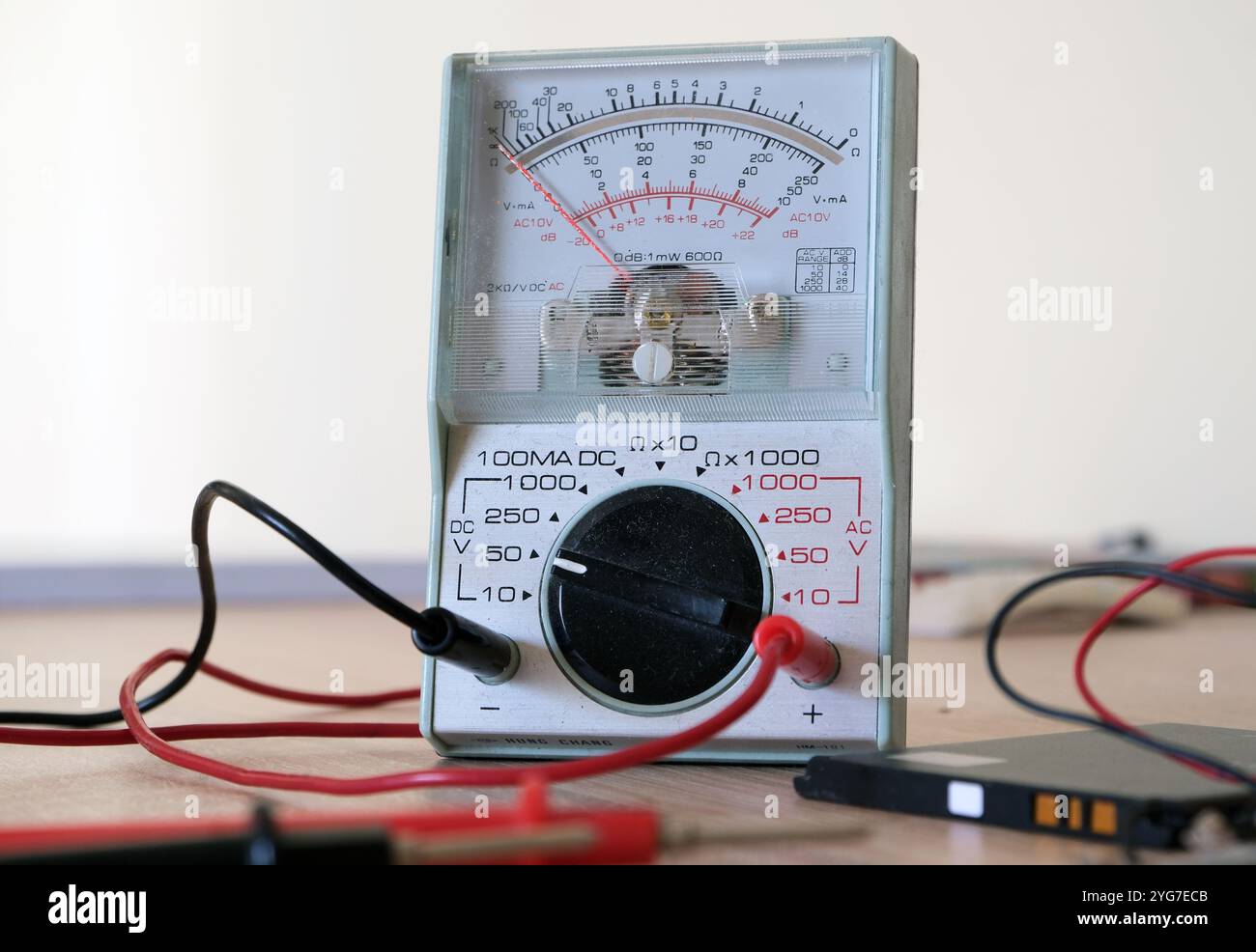 Analog multimeter for electrical measurements. A multimeter used as ...