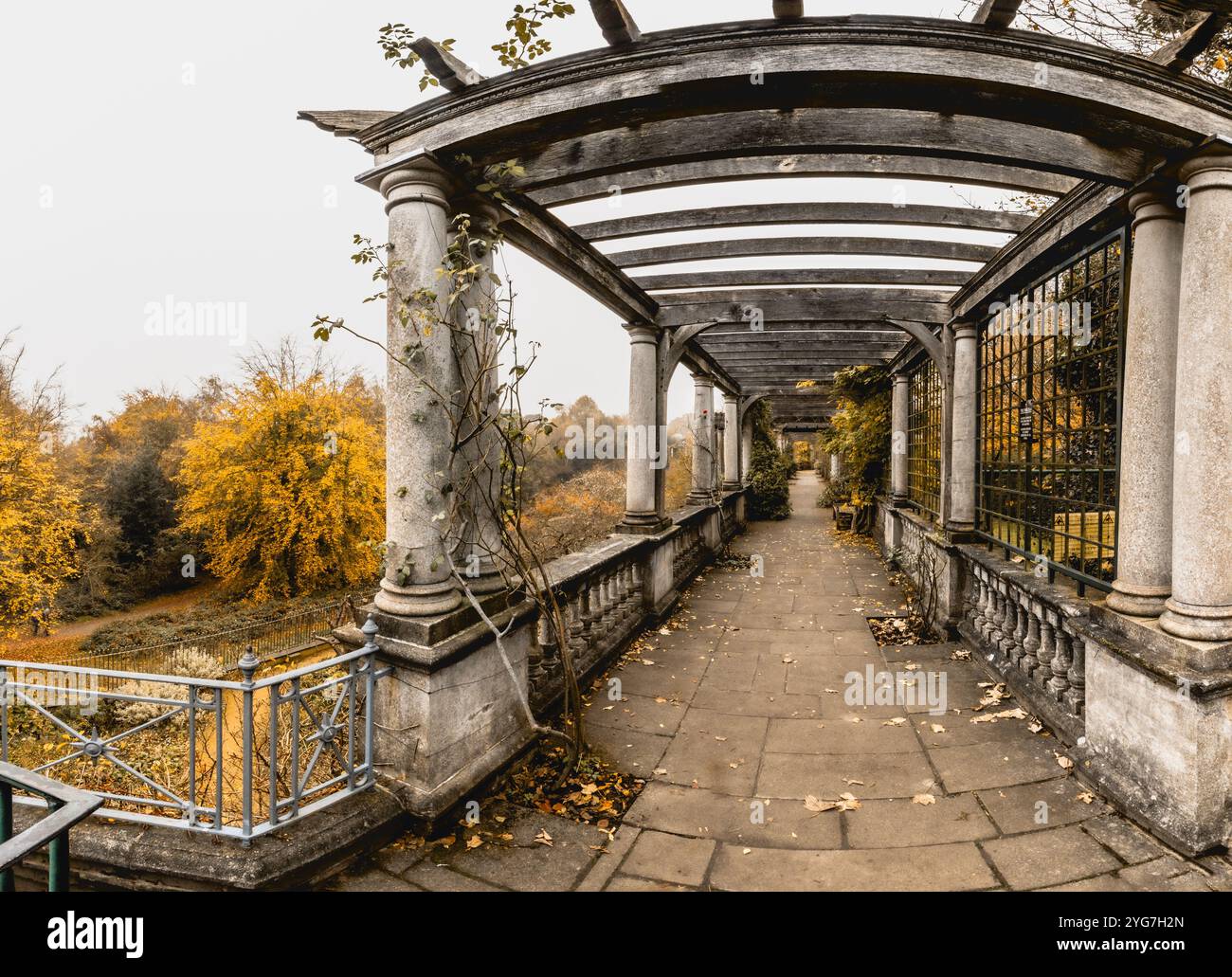 Autumn colours over the Hill Garden and Pergola in London's Hampstead ...