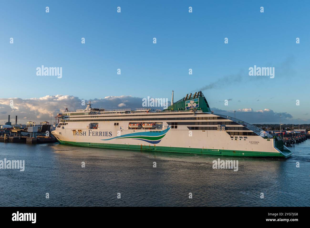 Irish Ferries Ro-Ro ferry 'Ulysses' docked in Dublin Port, Ireland ...