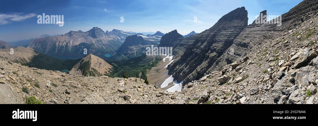 panorama from the East Side of Mount Cleveland in Glacier National Park ...