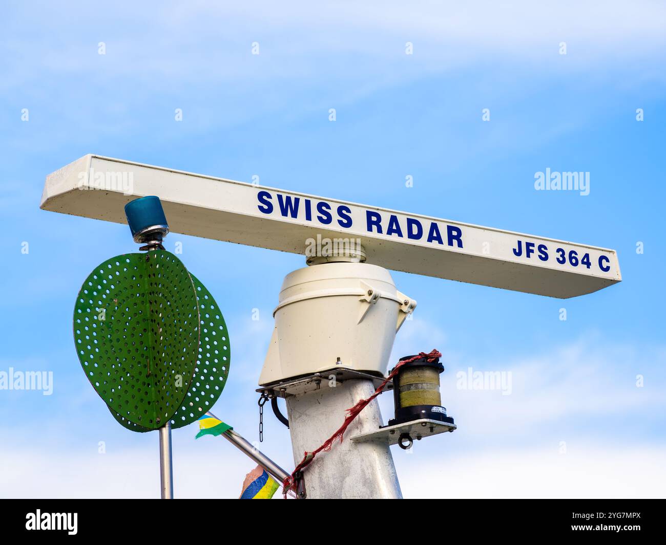Horn, Germany - August 2, 2024: A close-up of a radar system labeled ...