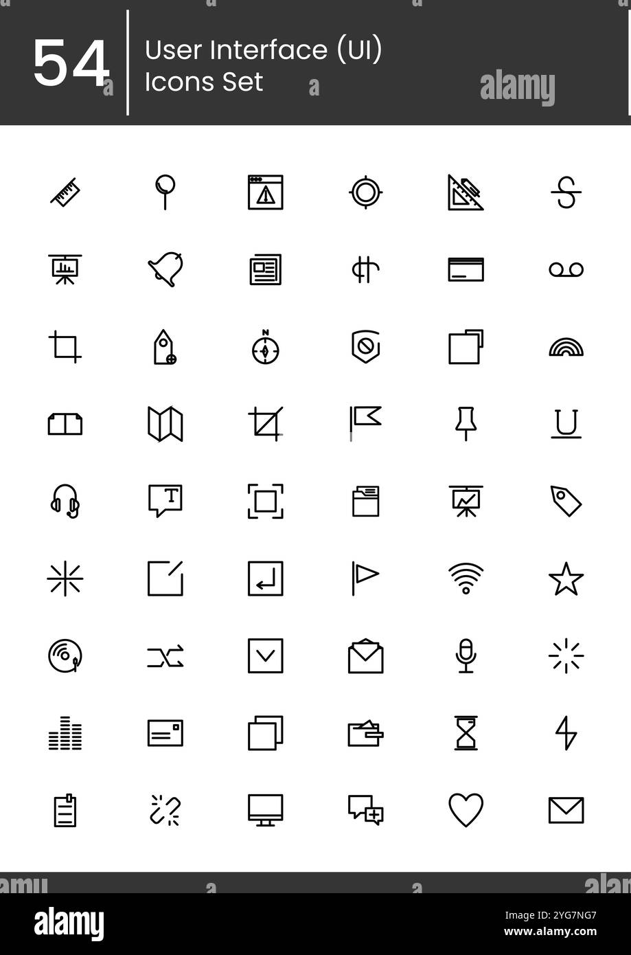 Computer web, UI, wireless, internet, connection, laptop, screen icons ...