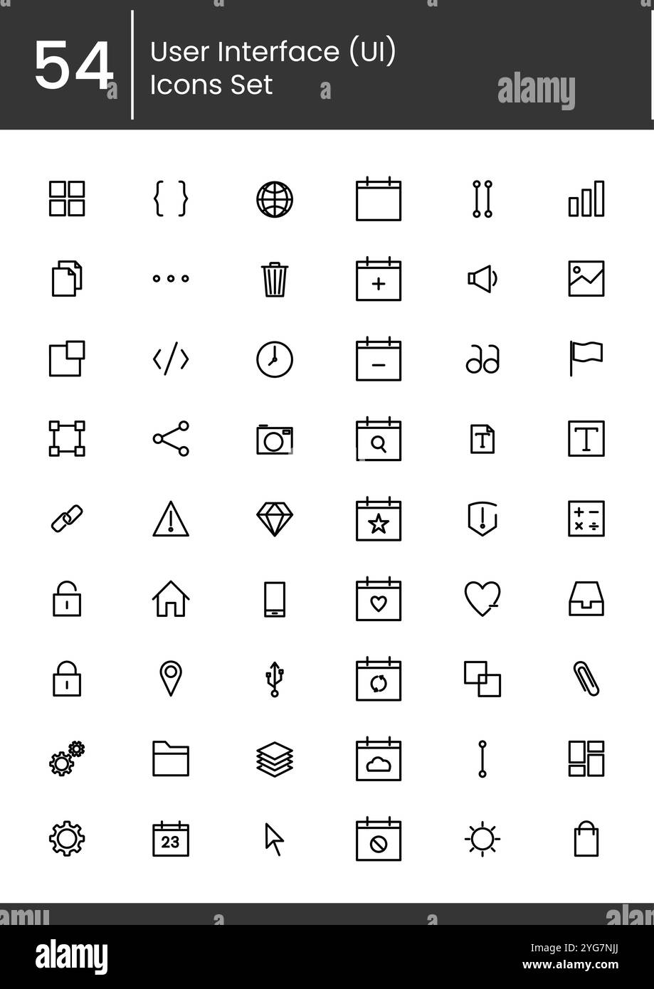 Computer web, UI, wireless, internet, connection, laptop, screen icons ...