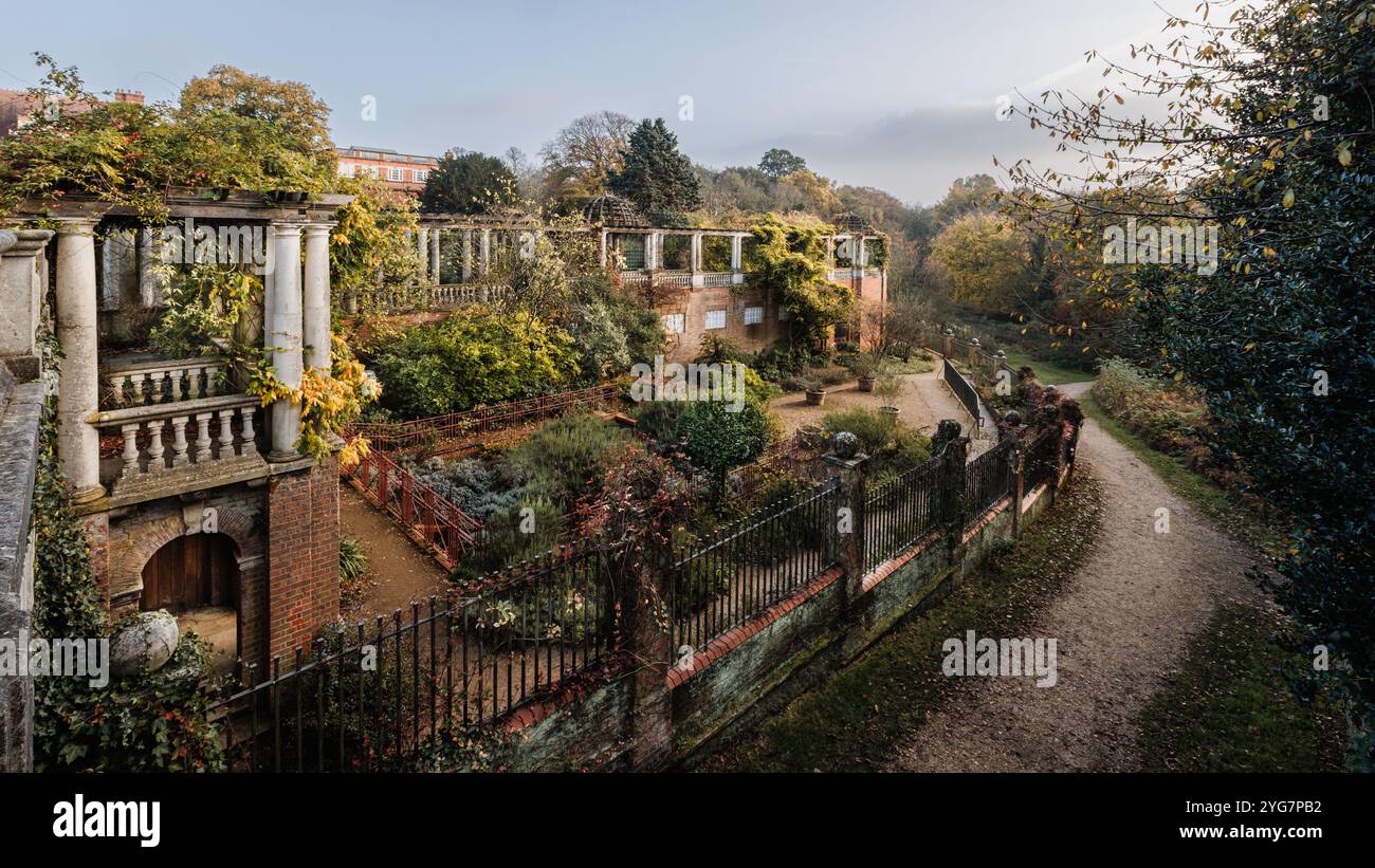 The Hill Garden and Pergola in London's Hampstead in autumn Stock Photo ...