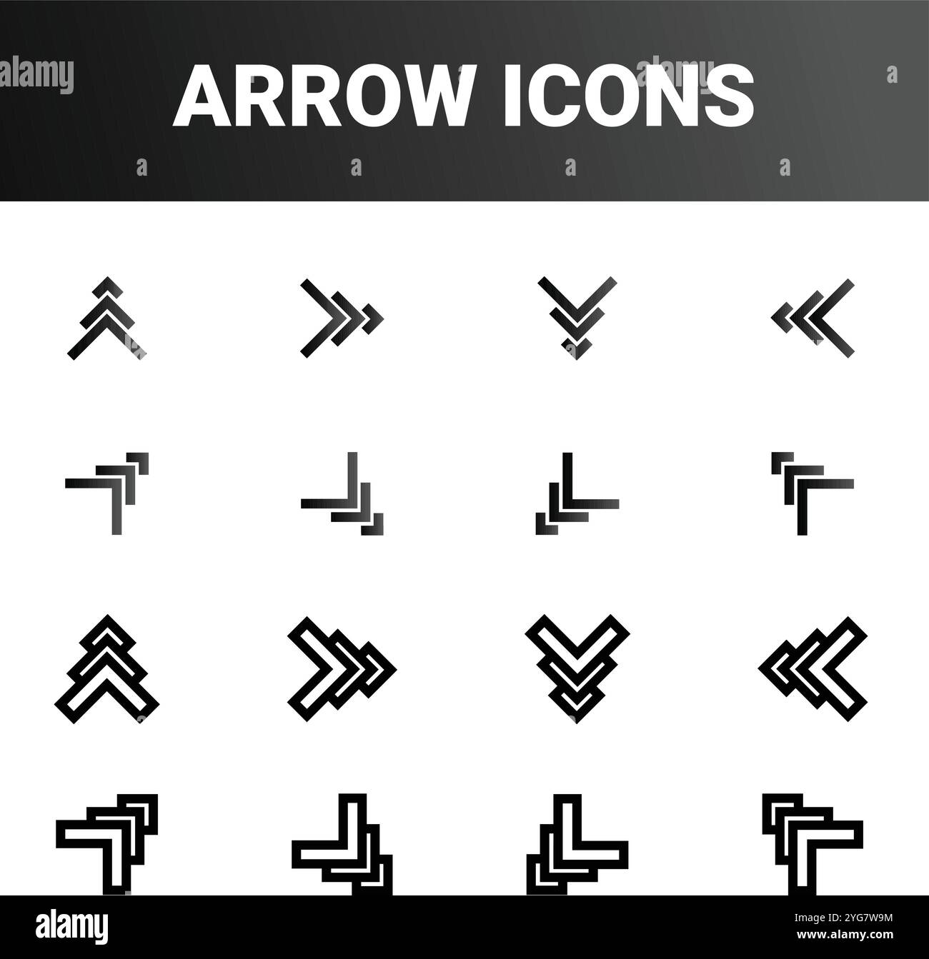 Vector icons simple minimalist design Black and White Stock Photos ...