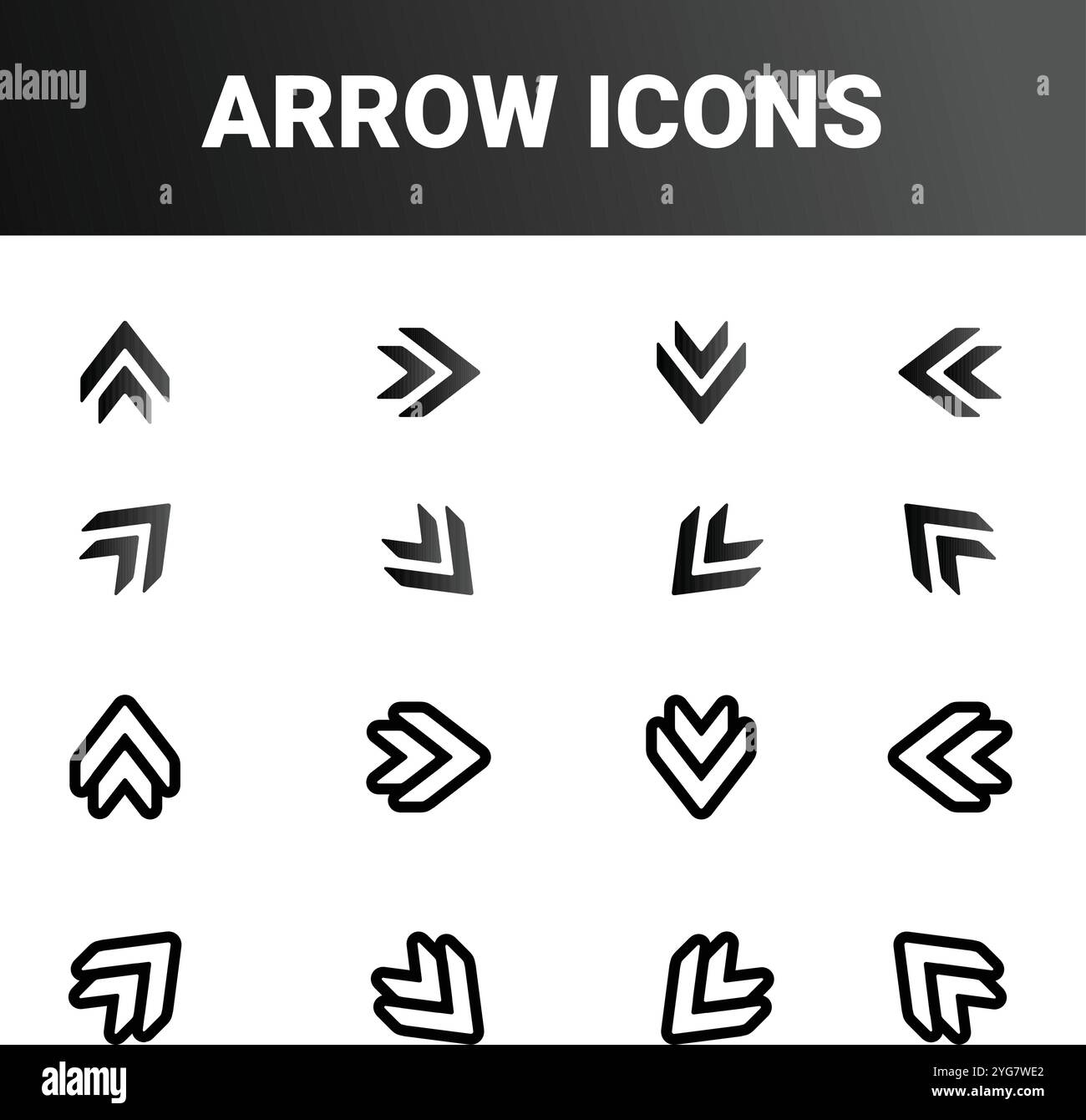Simple minimalist directional arrow sign mark icons set design vector ...