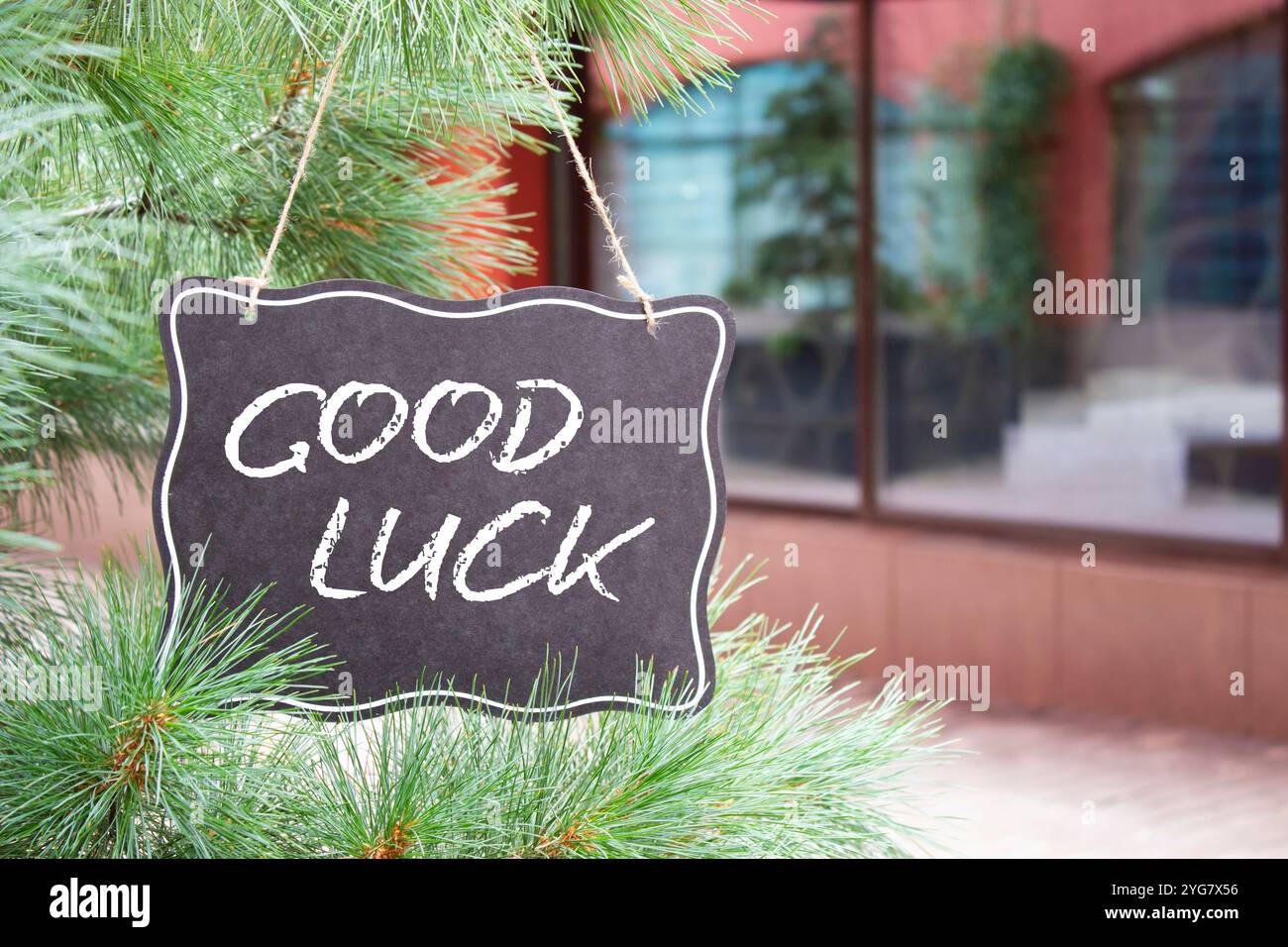 Good luck symbol. Good luck black chalk blackboard. Beautiful ...