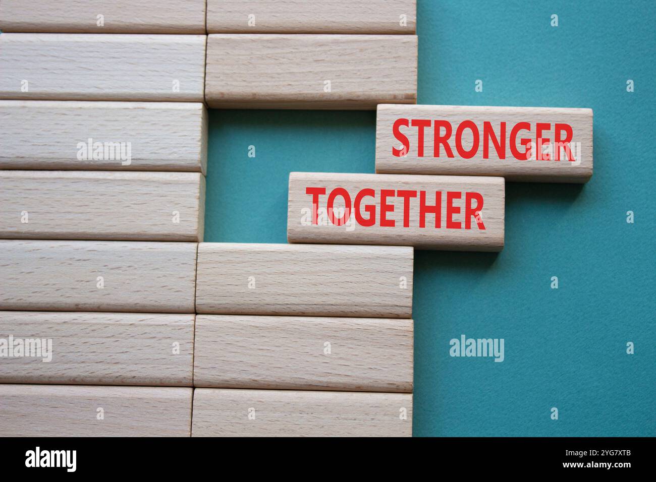 Stronger together symbol. Wooden blocks with words Stronger together ...