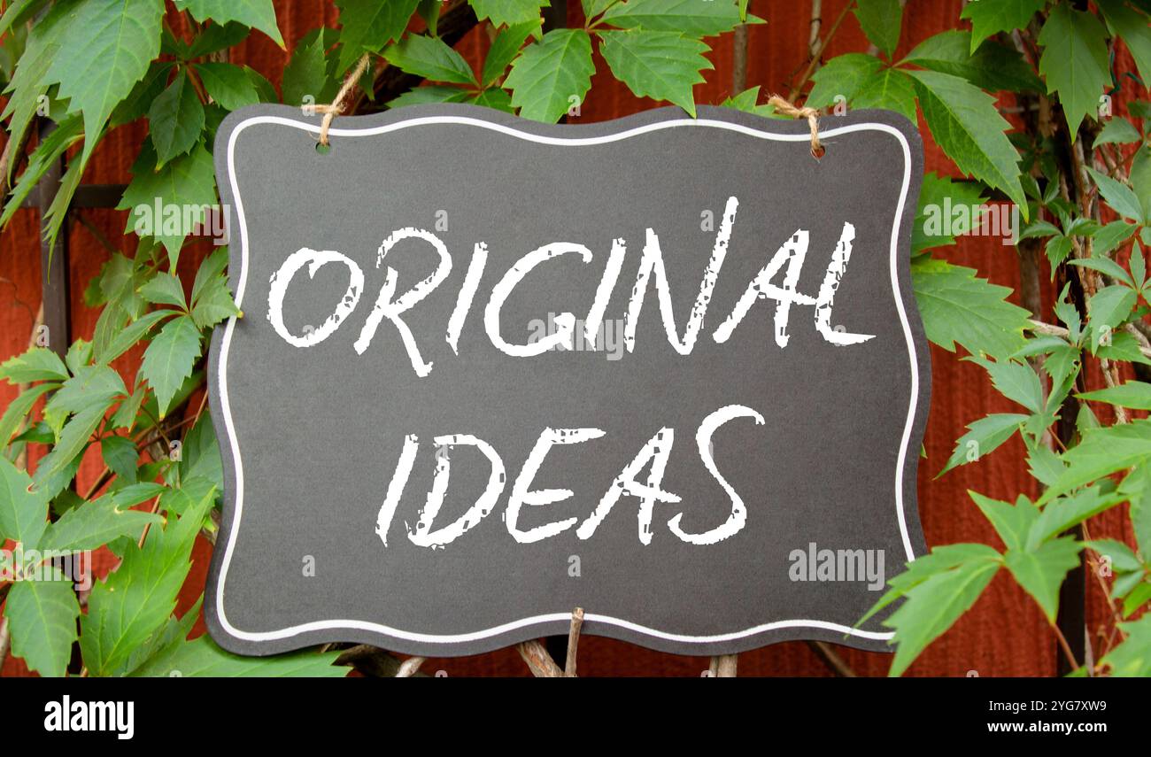 Original ideas symbol. Concept word Original ideas on black chalk ...