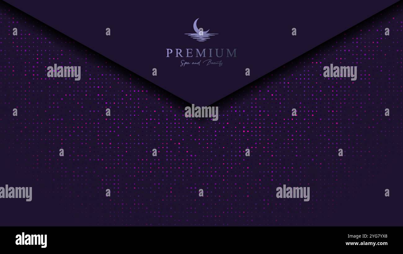 Premium design in style of a mailing envelope. Dark purple background ...