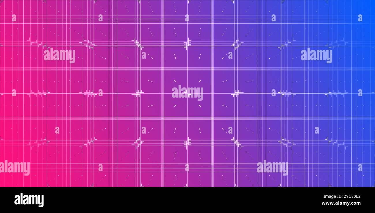 Digital technology line grid background. Perspective wireframe structure. HUD grid. Data screen ...