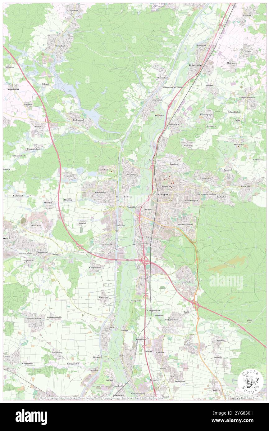 Erlangen map Cut Out Stock Images & Pictures - Alamy