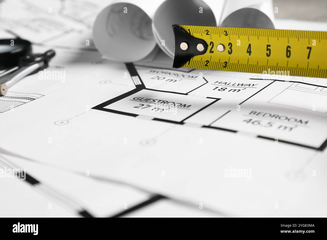 Architectural measuring tape hi-res stock photography and images - Alamy