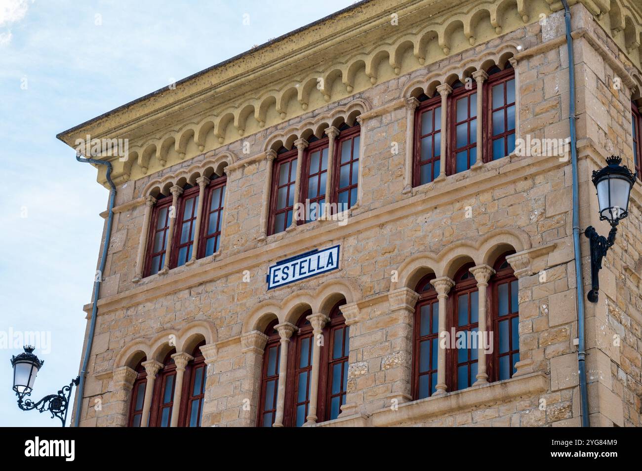 Estella, Spain- May 23, 2024: The sign for Estella on the side of the ...