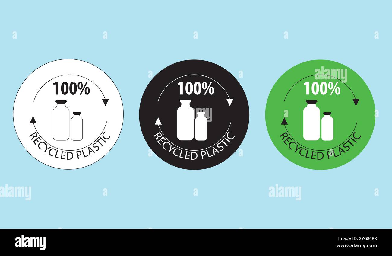 Plastic free icon vector set. Recycled symbol Stock Vector Image & Art ...