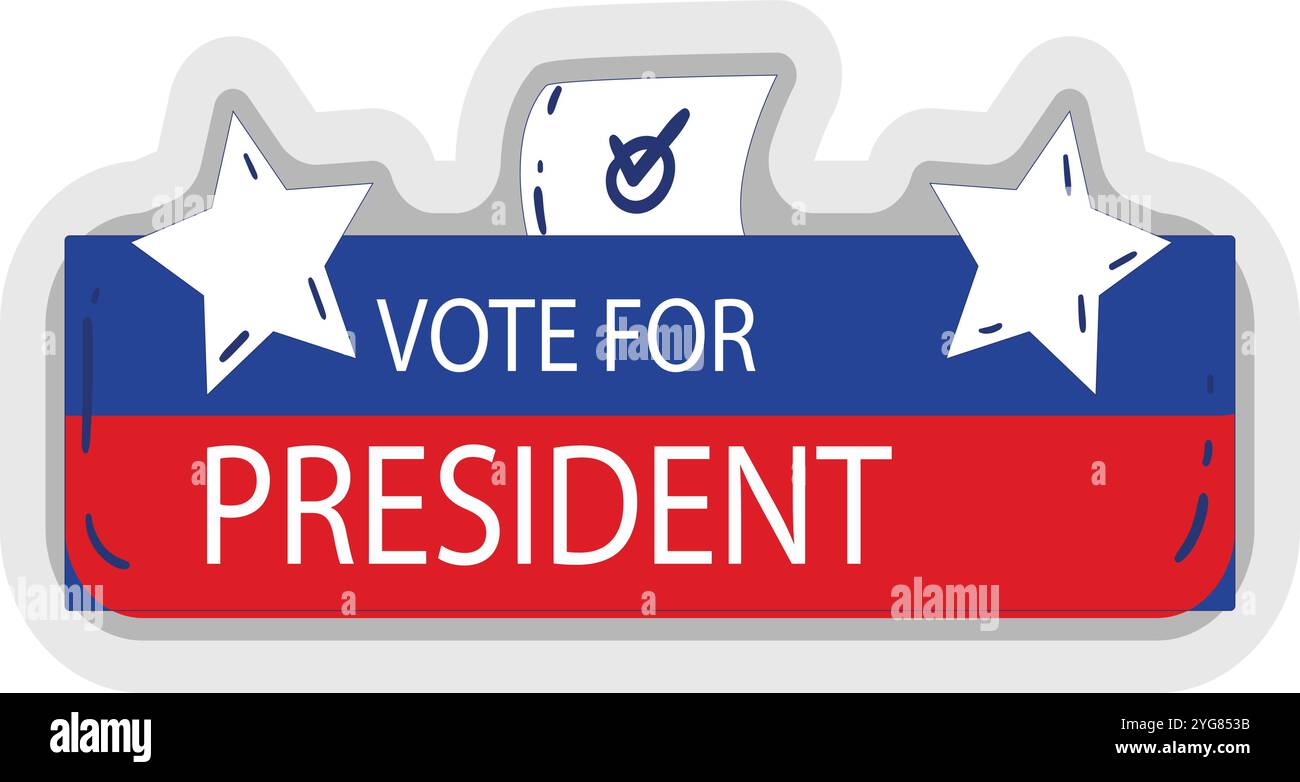 Presidential Election Badge Vector with Vote for President Graphic ...