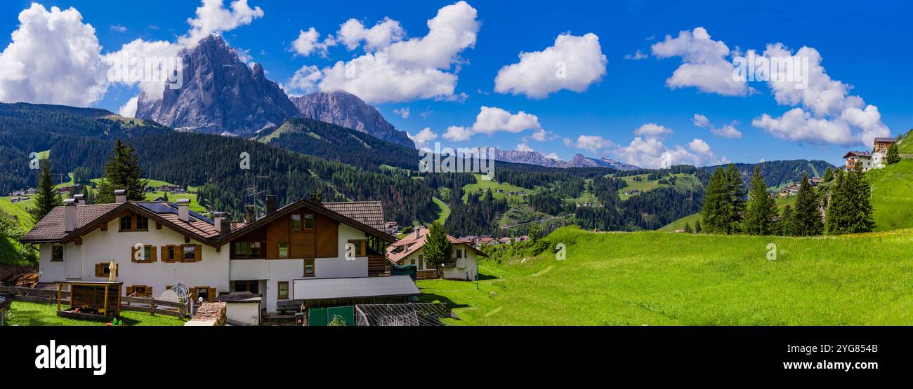Alpine countryside . beautiful Alps mountains Dolomites, Val Gardena ...