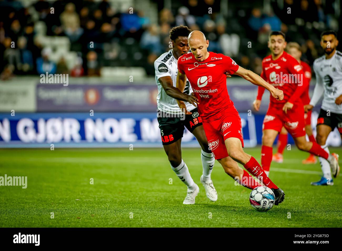 Skien, Norway, 3rd November 2024. Brann's Ruben Kristiansen on the ...