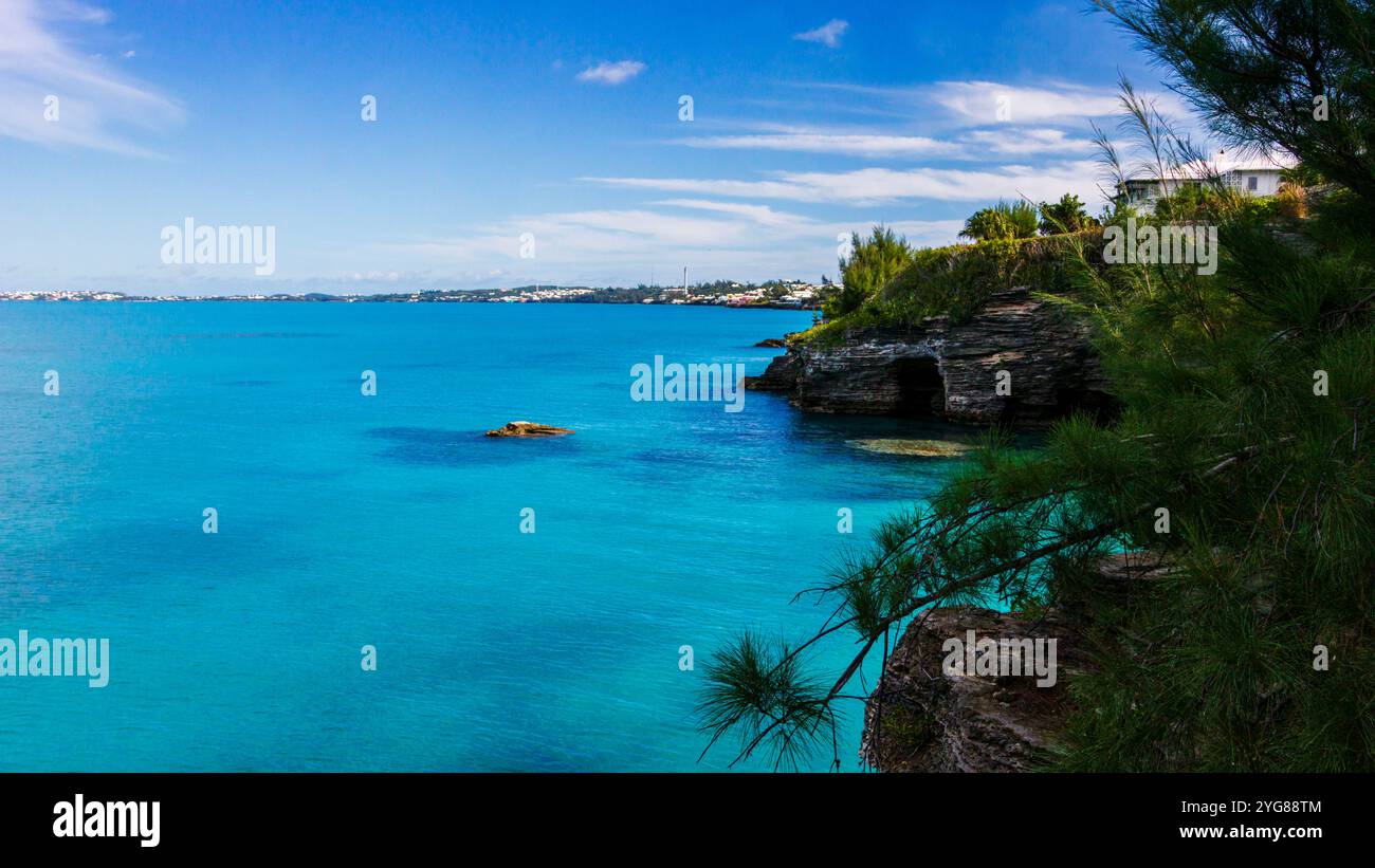 Horseshoe Bay Beach and Deep Bay Beach in Hamilton, Bermuda Stock Photo ...