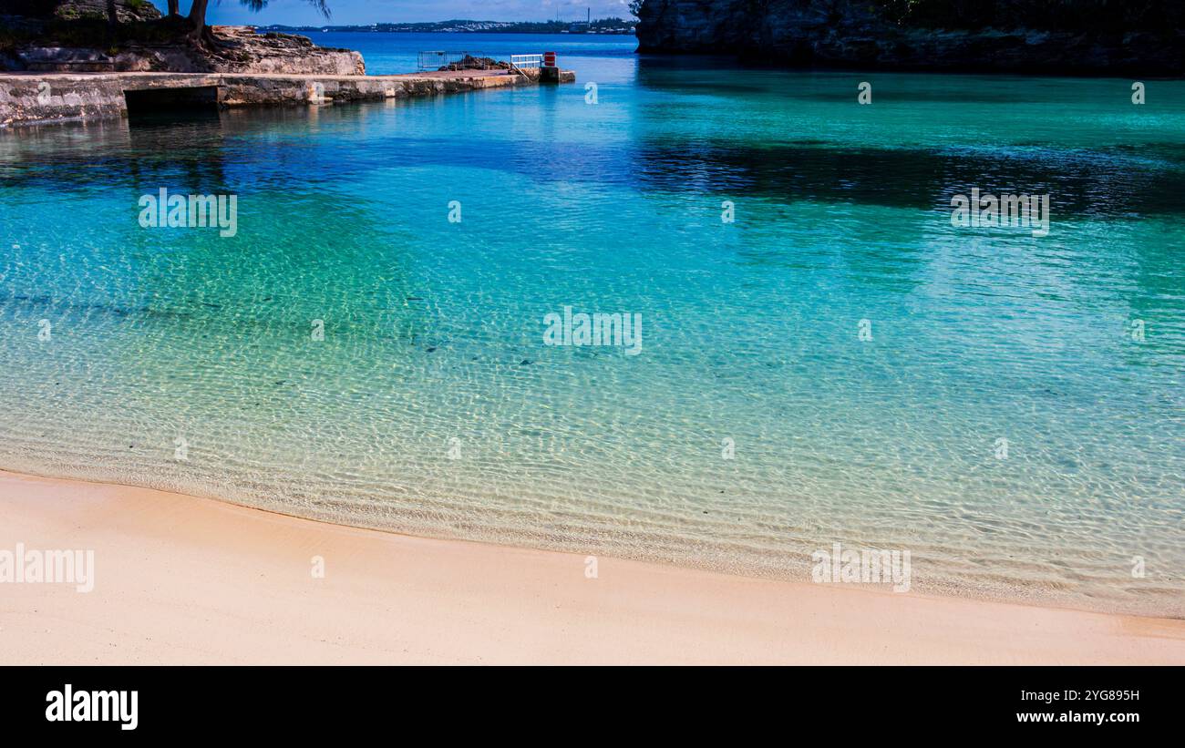 Horseshoe Bay Beach and Deep Bay Beach in Hamilton, Bermuda Stock Photo ...