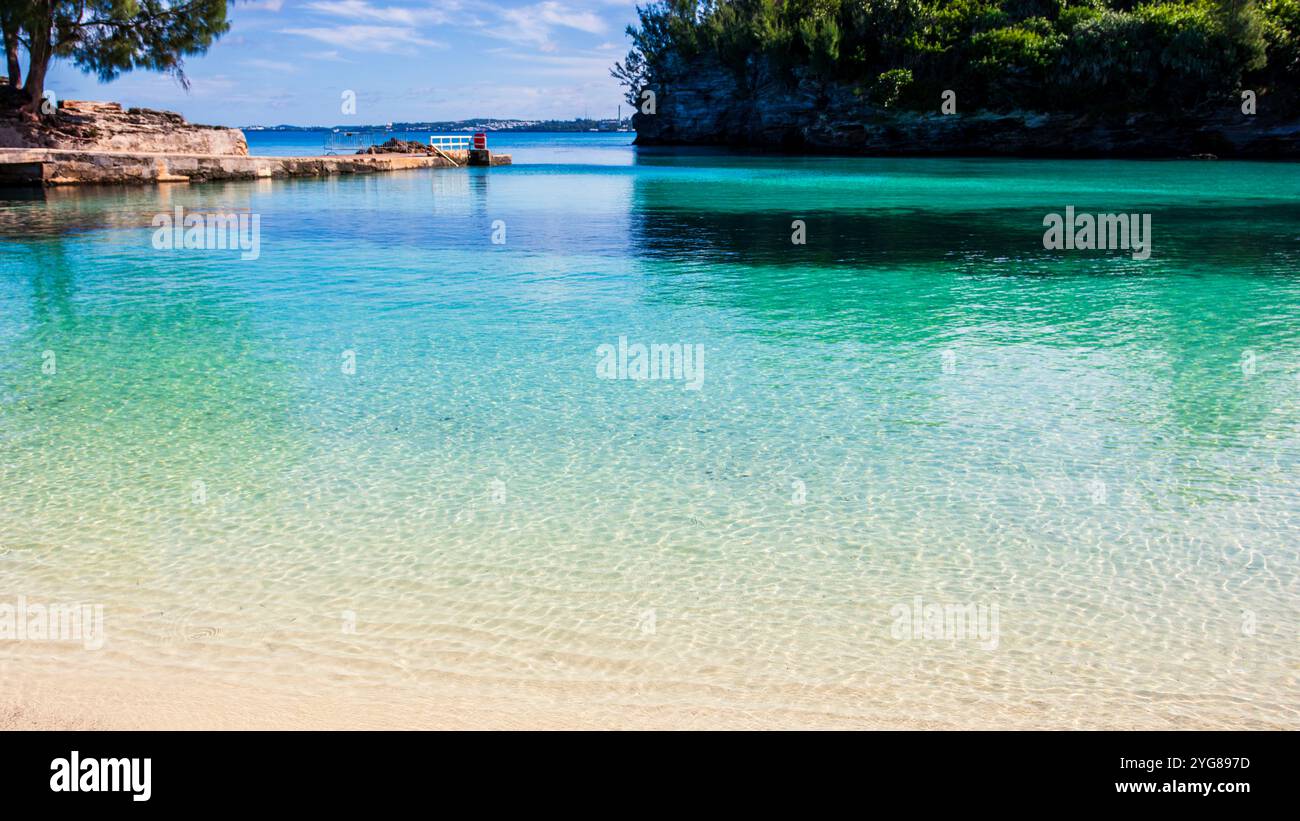 Horseshoe Bay Beach and Deep Bay Beach in Hamilton, Bermuda Stock Photo ...