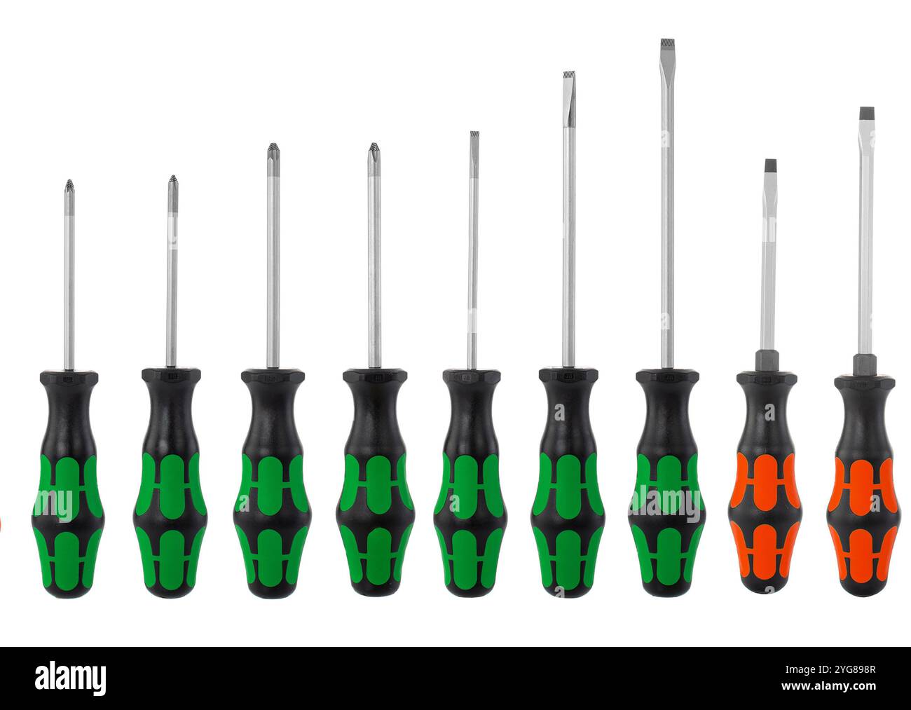 Screwdriver Set with Ergonomic Black and Green Handles Stock Photo - Alamy