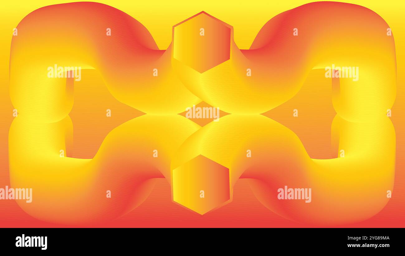 Orange yellow abstract background with Hexagonal-faced objects Stock ...