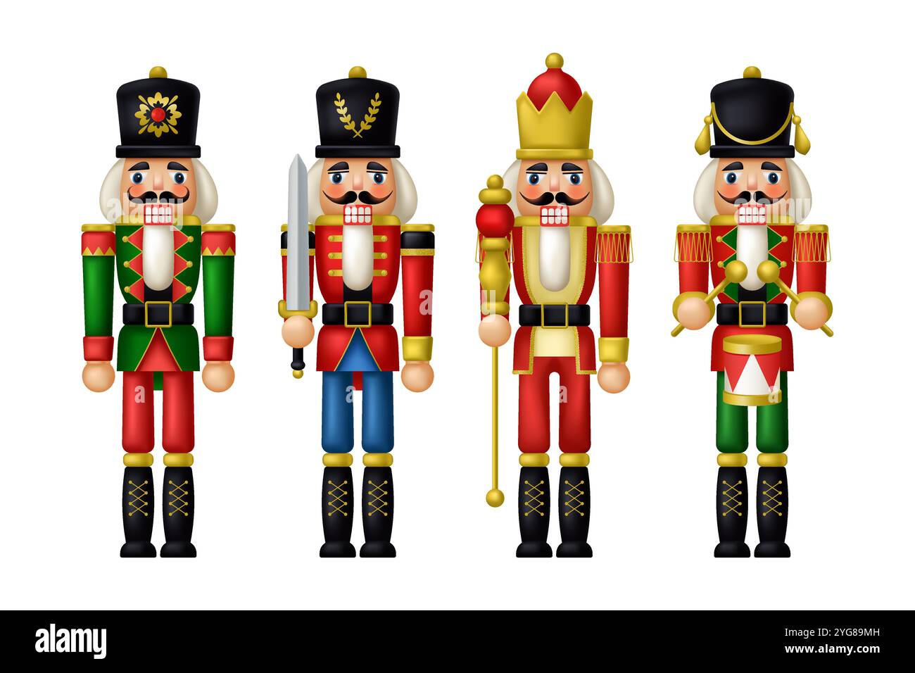 Set of Christmas Nutcracker toys soldier traditional figurine ...