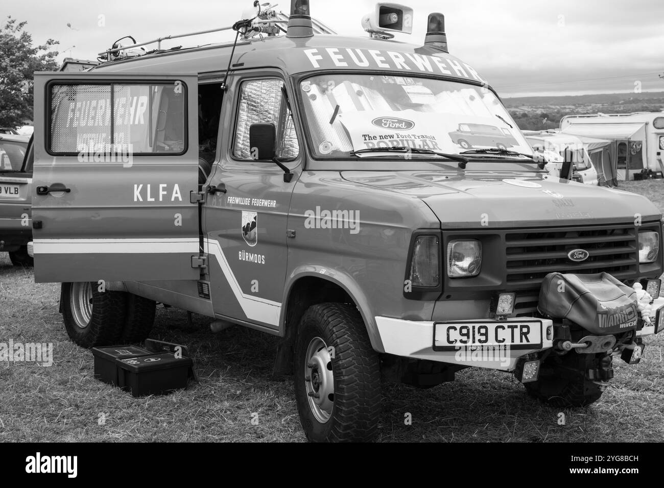 Low Ham.Somerset.United Kingdom.July 20th 2024.A Ford Transit van from ...
