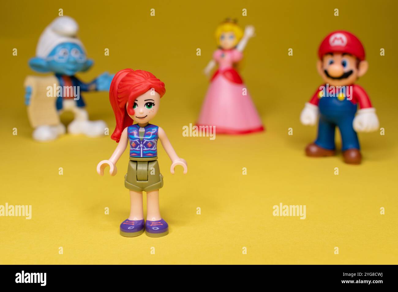 Diverse group of happy fictional characters from animated movies and ...