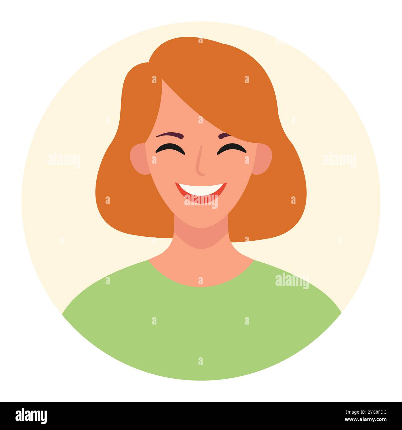 Portrait of red-haired woman. Female avatars. Vector illustration in ...
