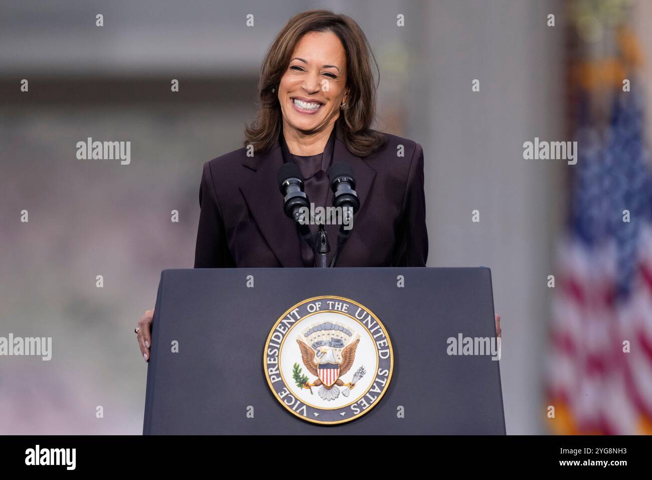Vice President Kamala Harris delivers a concession speech for the 2024 ...