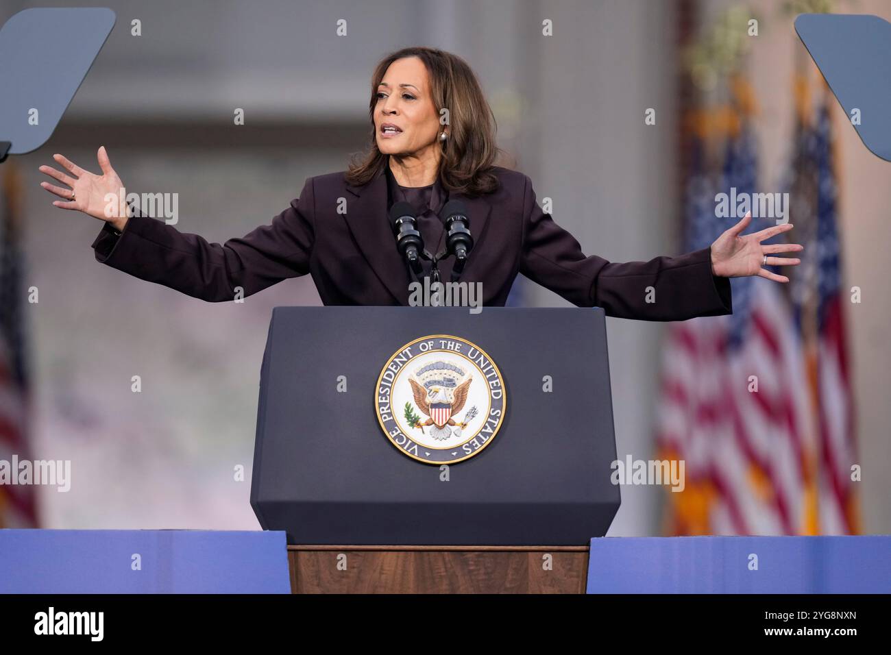 Vice President Kamala Harris delivers a concession speech for the 2024 ...