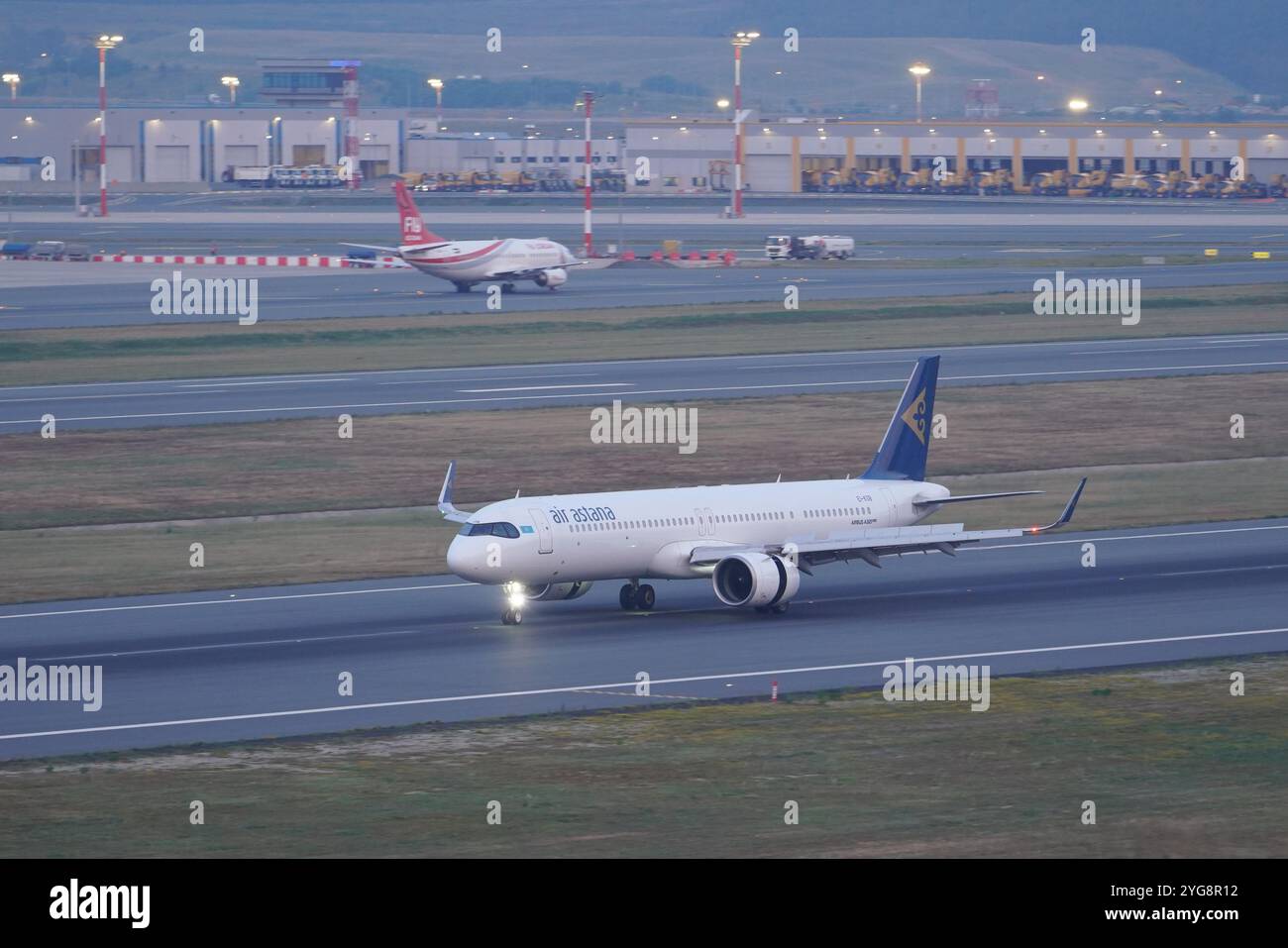 ISTANBUL, TURKIYE - JUNE 21, 2023: Air Astana Airbus A321-271NXLR (8980) landing to Istanbul ...