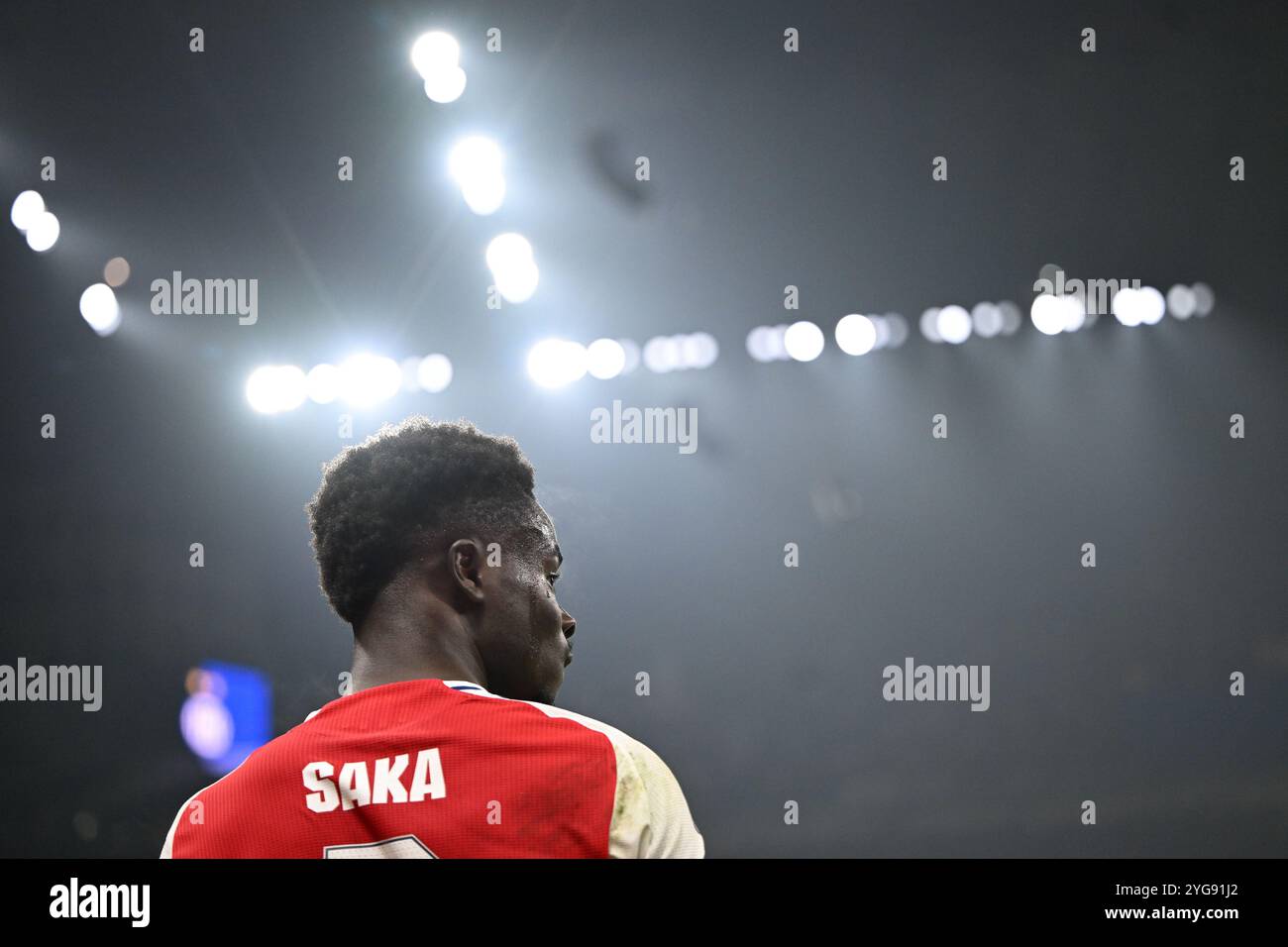 Bukayo Saka of Arsenal FC during the UEFA Champions League stage match ...
