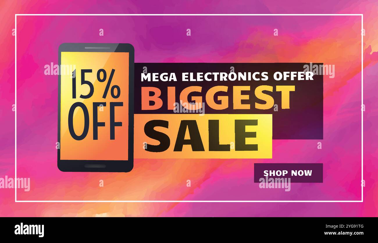 biggest electronics sale banner poster flyer template Stock Vector ...