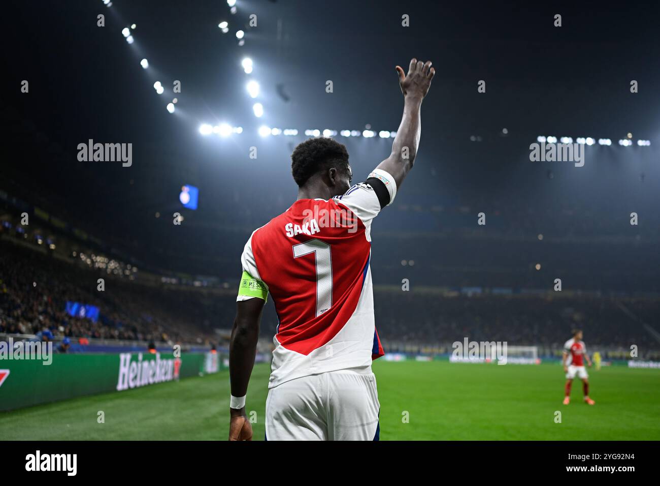 Bukayo Saka of Arsenal FC during the UEFA Champions League stage match ...