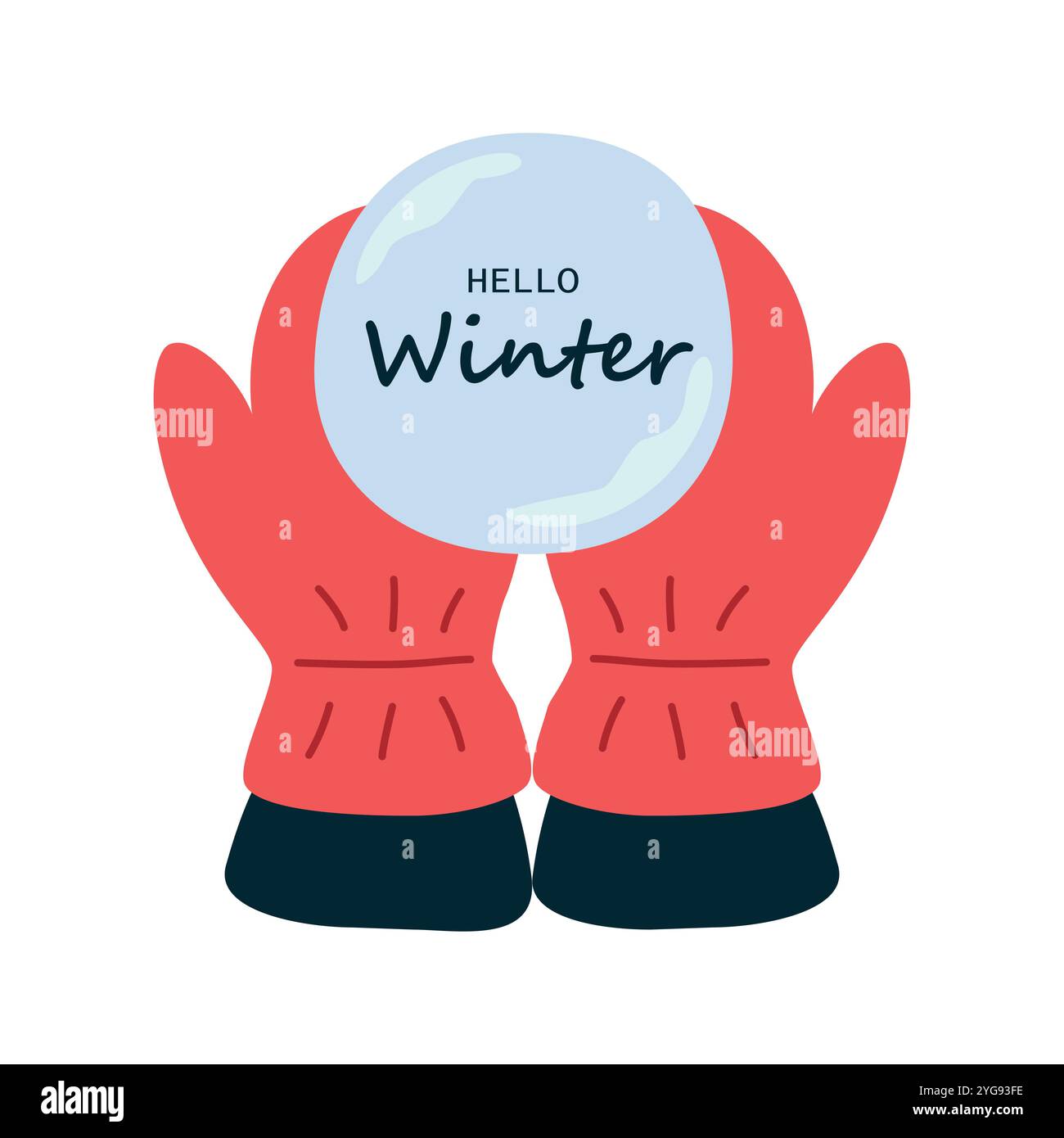 Cute red wool mittens Stock Vector Images - Alamy