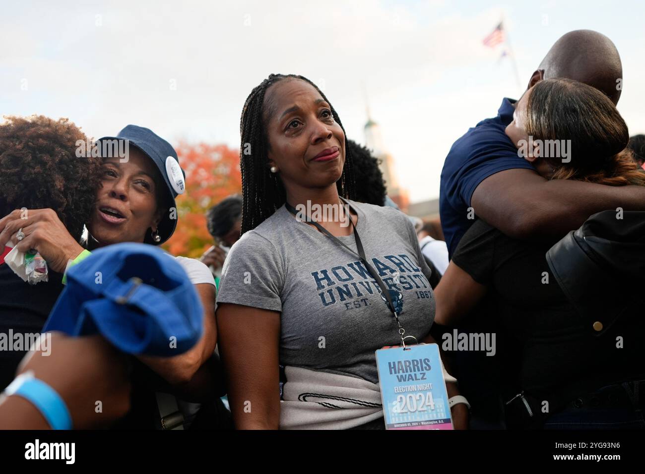 Supporters of Vice President Kamala Harris react at her concession ...