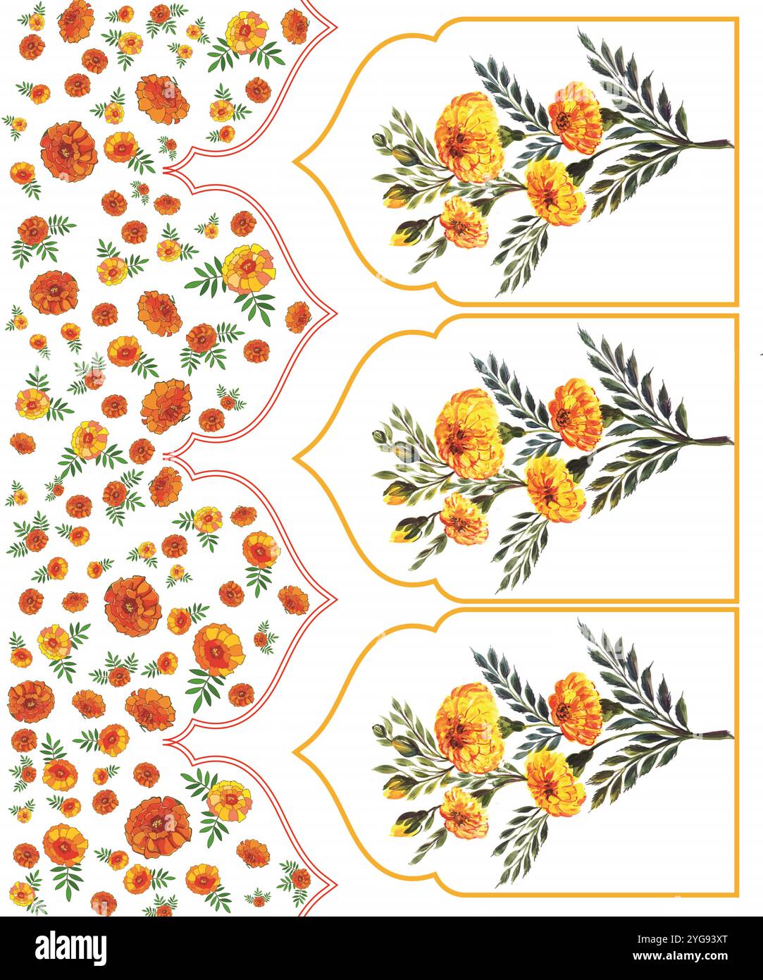 Colorful floral printed fabrics design Stock Photo - Alamy