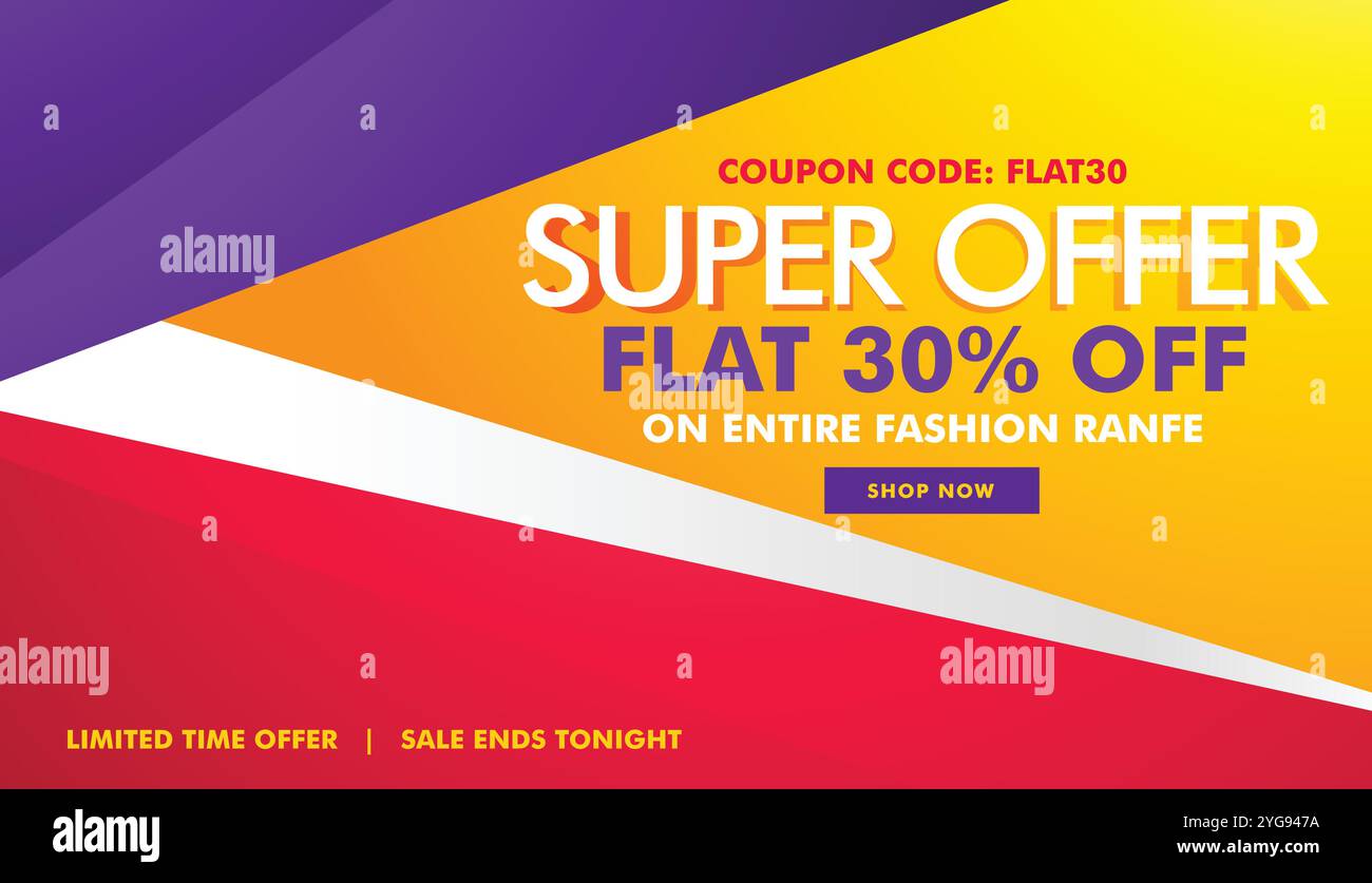 super offer sale and discount banner with geometric shapes Stock Vector ...
