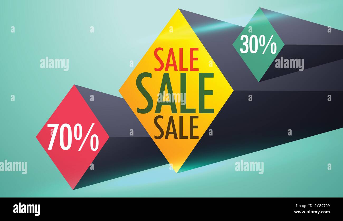 sale and discount voucher design with 3d shapes Stock Vector Image ...