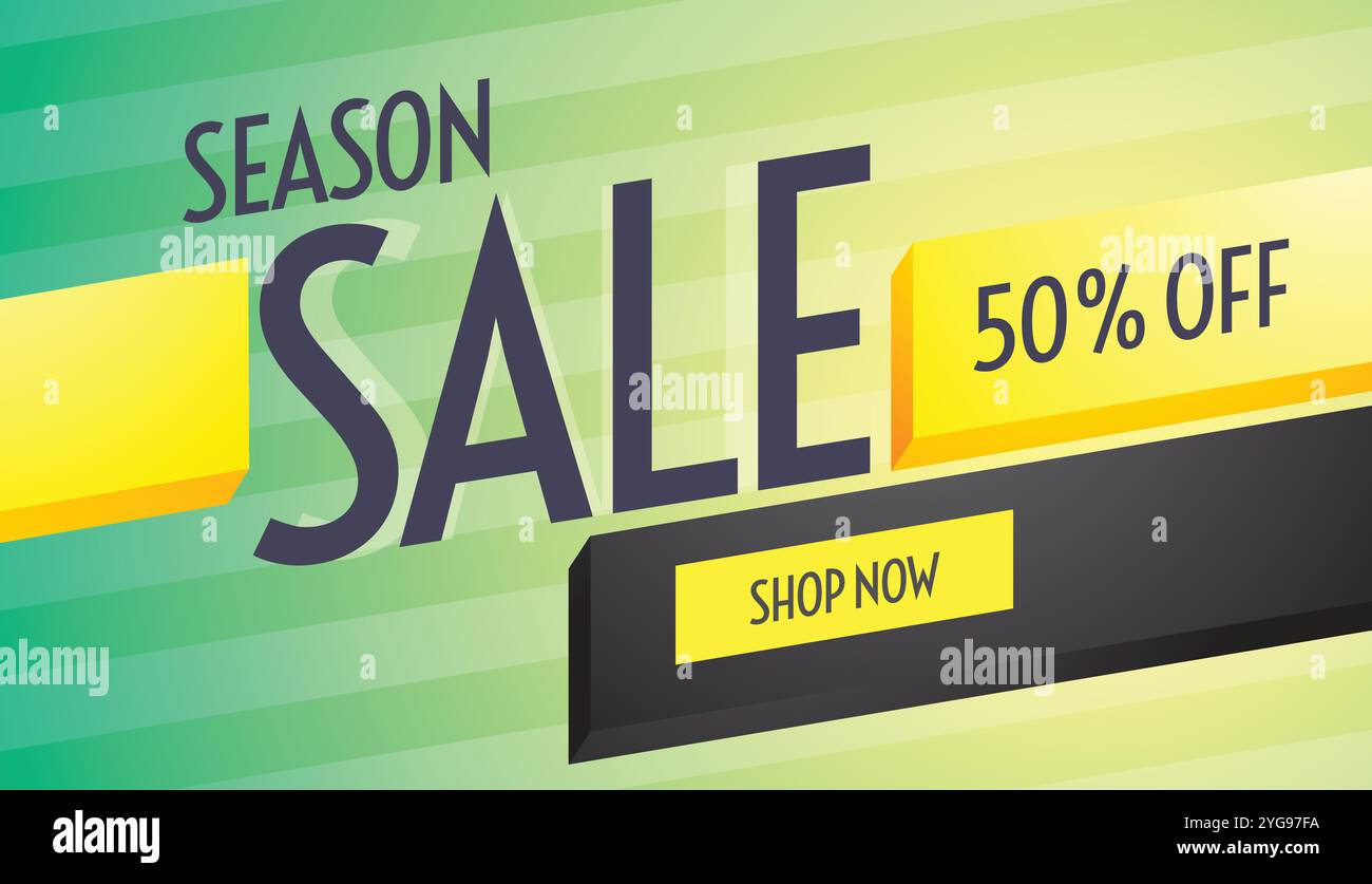 season sale discount voucher design with beautiful colors and 3d shapes ...