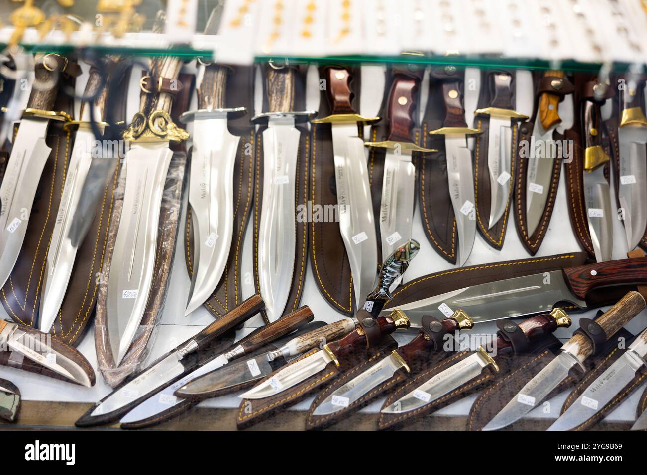 Famous steel souvenirs of Toledo in shop Stock Photo - Alamy