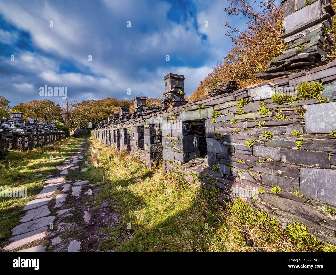 Anglesey barracks miners cottages dinorwig llanberis hi-res stock ...