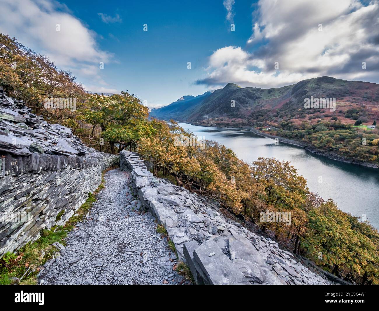 Miners track at the abandoned UNESCO World Heritage Site of Dinorwig ...