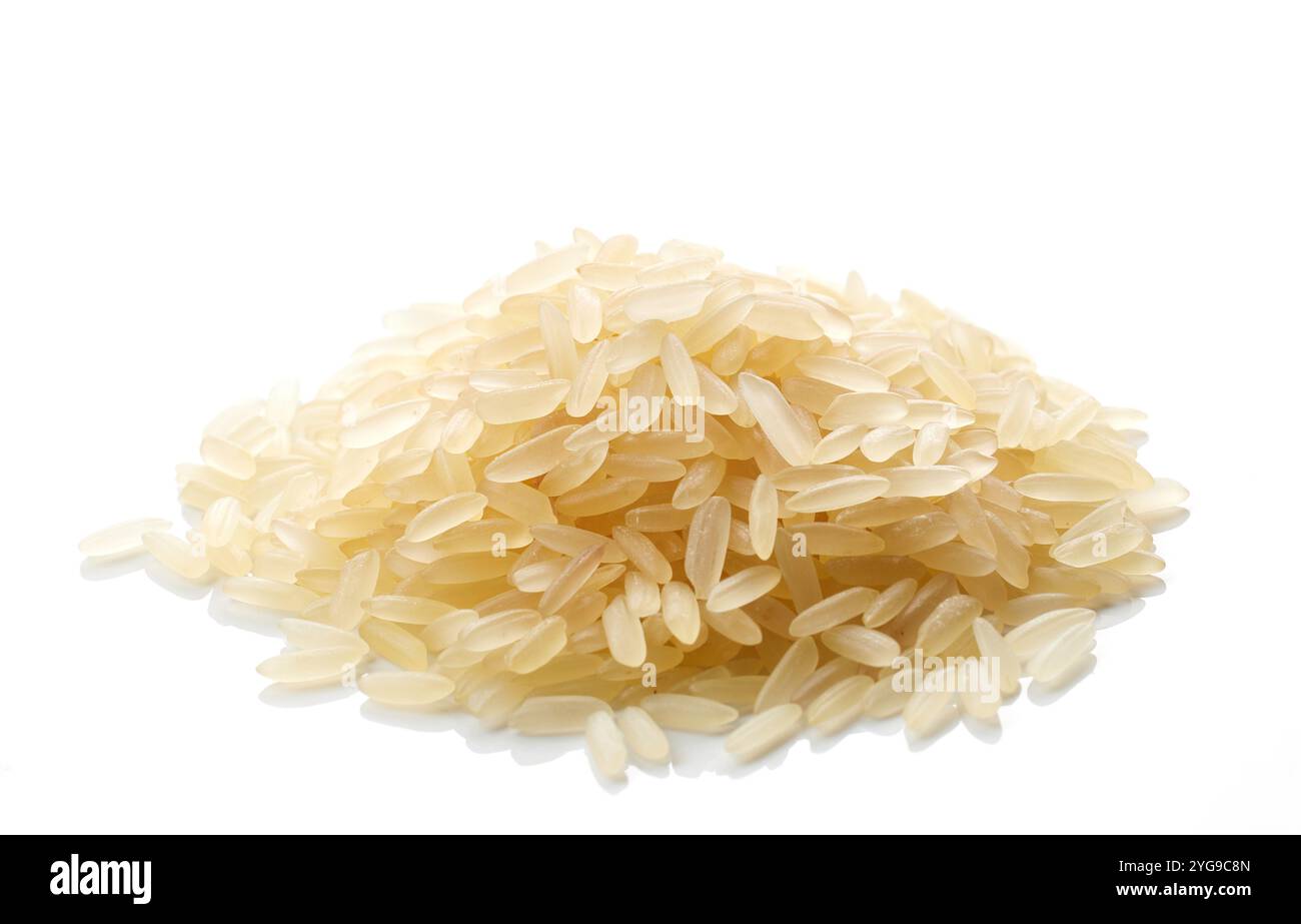 pile of rice isolated on white background Stock Photo - Alamy